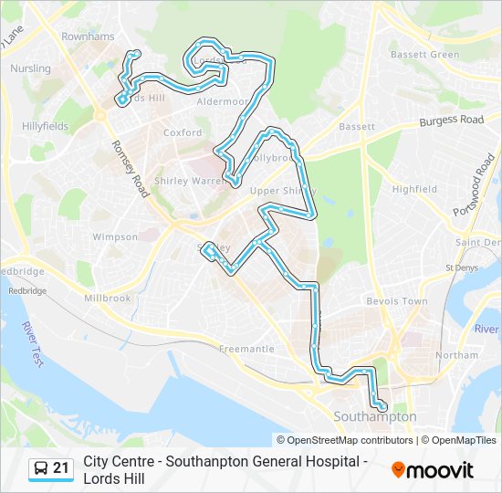 21 Route: Schedules, Stops & Maps - Lords Hill (Updated)