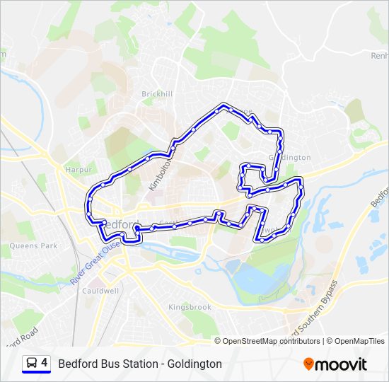 4 Route: Schedules, Stops & Maps - Bedford (Updated)