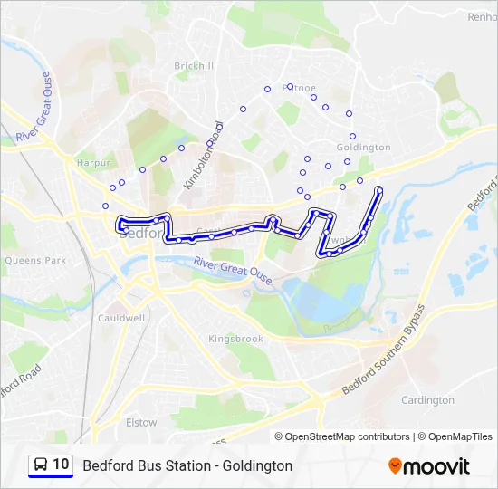 10 Route: Schedules, Stops & Maps - Bedford (Updated)