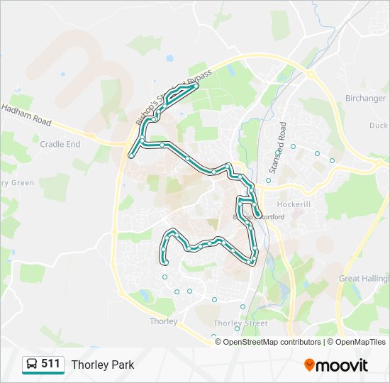 511 Route: Schedules, Stops & Maps - Thorley Park (Updated)