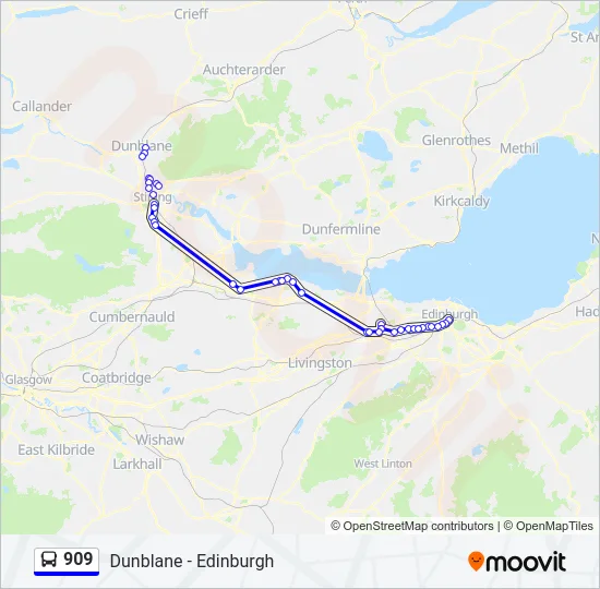 909 Route: Schedules, Stops & Maps - Edinburgh (Updated)