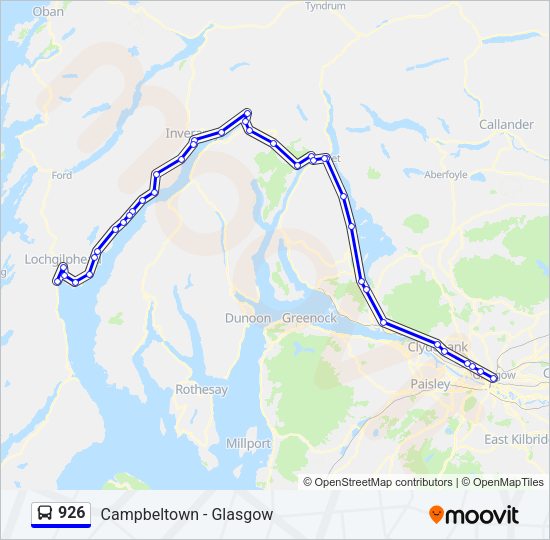 926 Route: Schedules, Stops & Maps - Ardrishaig (Updated)