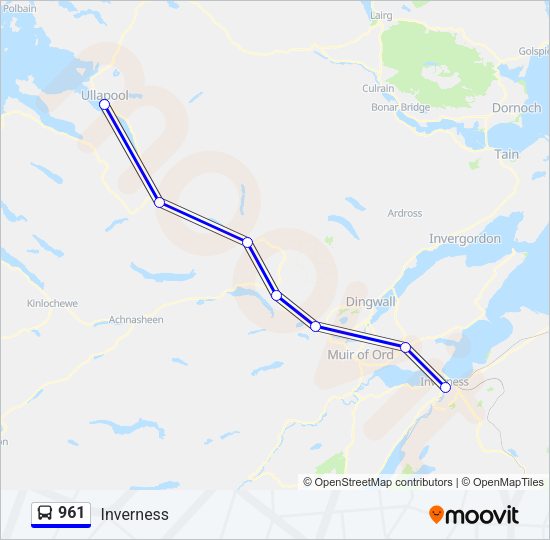 961 Route: Schedules, Stops & Maps - Inverness (Updated)