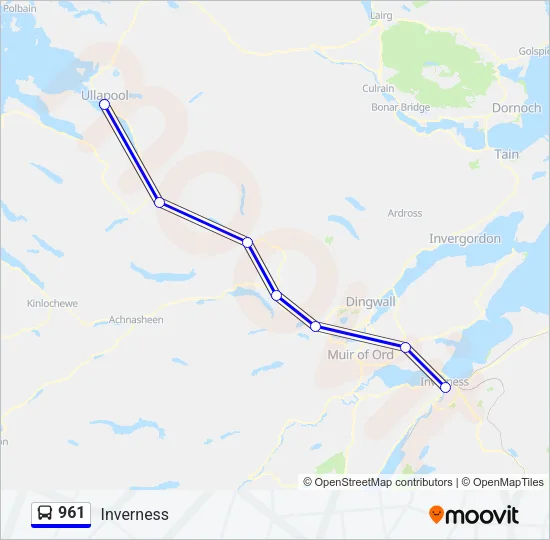 961 Route: Schedules, Stops & Maps - Inverness (Updated)