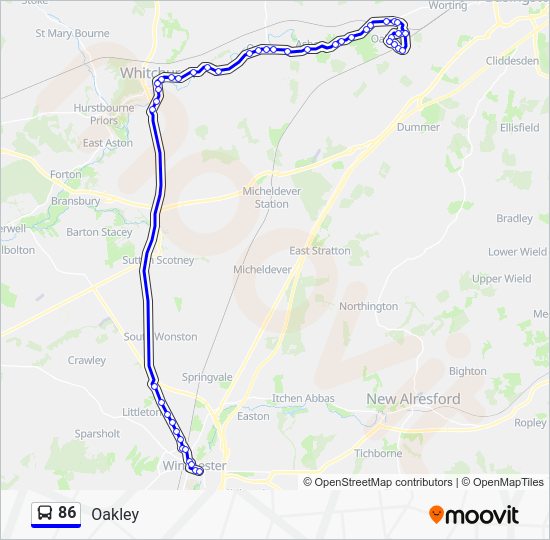 86 Route: Schedules, Stops & Maps - Oakley (Updated)