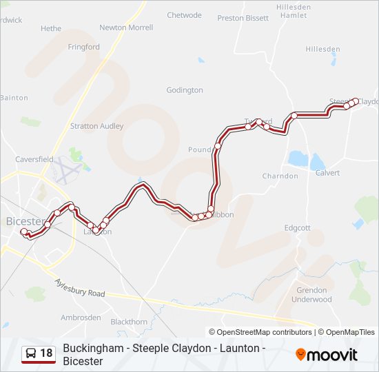 18 Route: Schedules, Stops & Maps - Steeple Claydon (Updated)