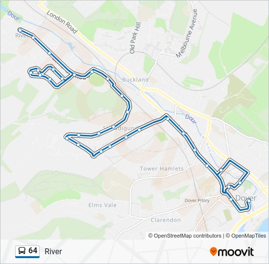 64 Route: Schedules, Stops & Maps - River (Updated)