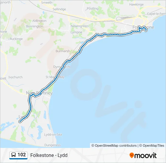 102 Route: Schedules, Stops & Maps - Folkestone Harbour (Updated)
