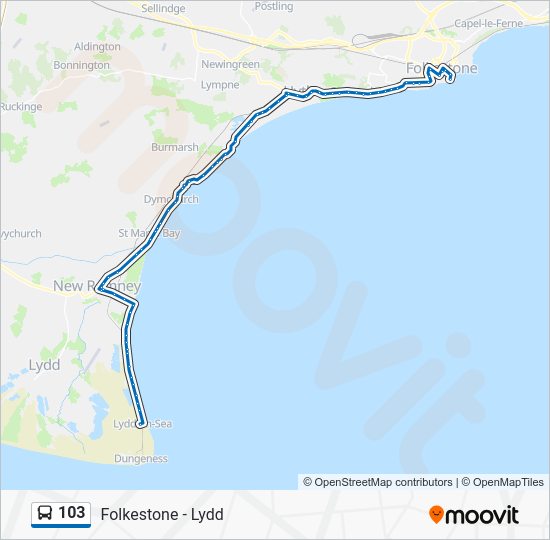 103 Route: Schedules, Stops & Maps - Folkestone Harbour (Updated)