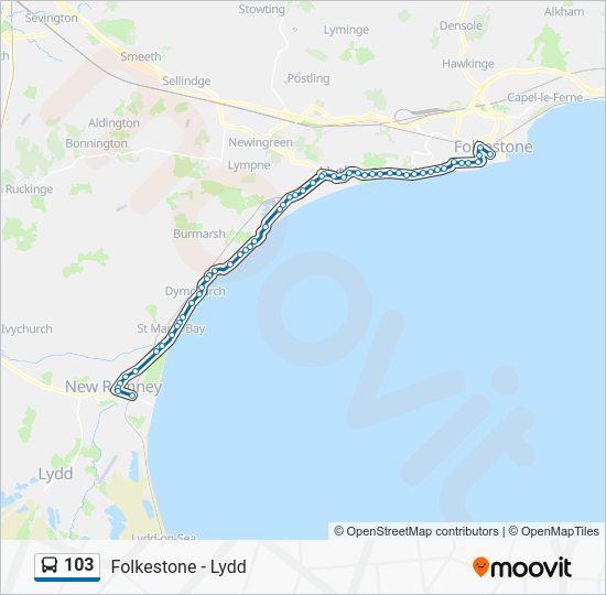 103 Route: Schedules, Stops & Maps - Folkestone (Updated)
