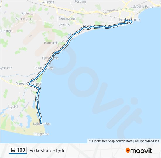 103 Route: Schedules, Stops & Maps - Lydd-On-Sea (Updated)