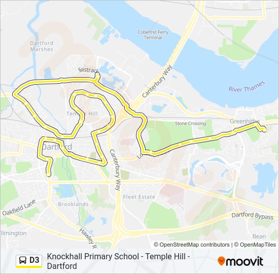D3 Route: Schedules, Stops & Maps - Greenhithe (Updated)