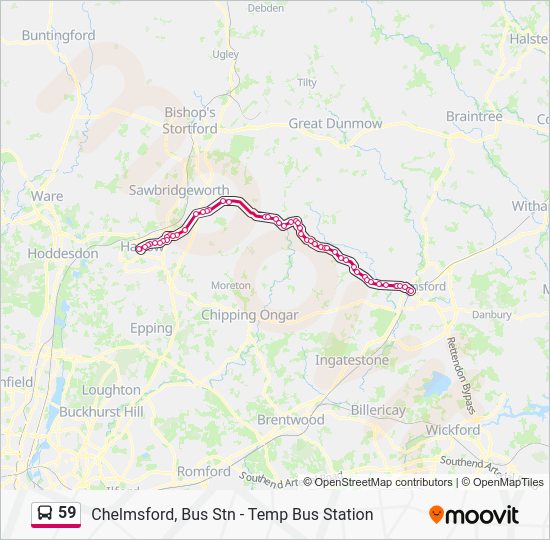 59 Route: Schedules, Stops & Maps - Chelmsford City Centre (Updated)