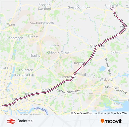 weaver line Route: Schedules, Stops & Maps - Braintree (Updated)