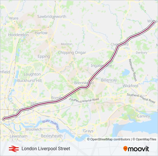 weaver line Route: Schedules, Stops & Maps - London Liverpool Street ...