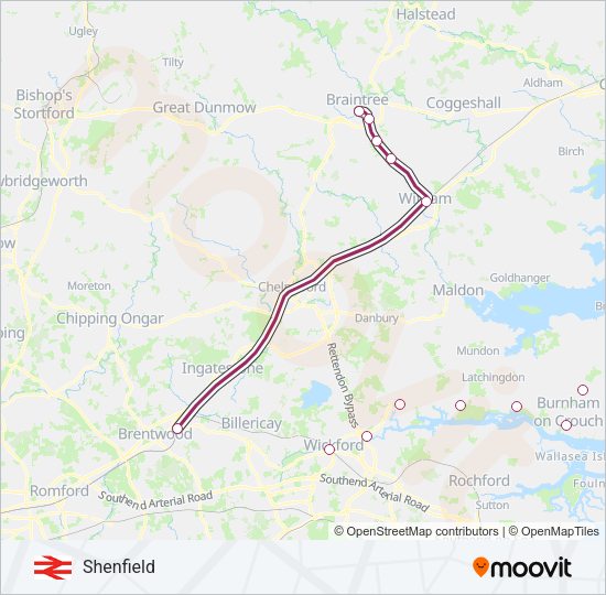 weaver line Route: Schedules, Stops & Maps - Shenfield (Updated)