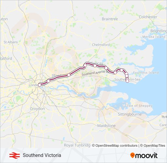 weaver line Route: Schedules, Stops & Maps - Southend Victoria (Updated)