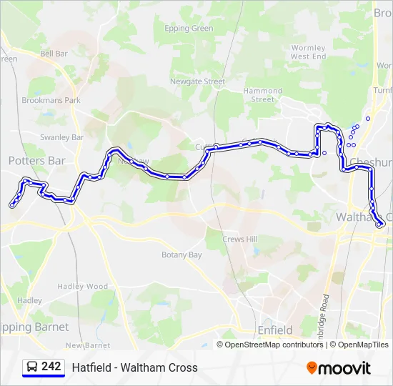 242 Route: Schedules, Stops & Maps - Potters Bar (Updated)