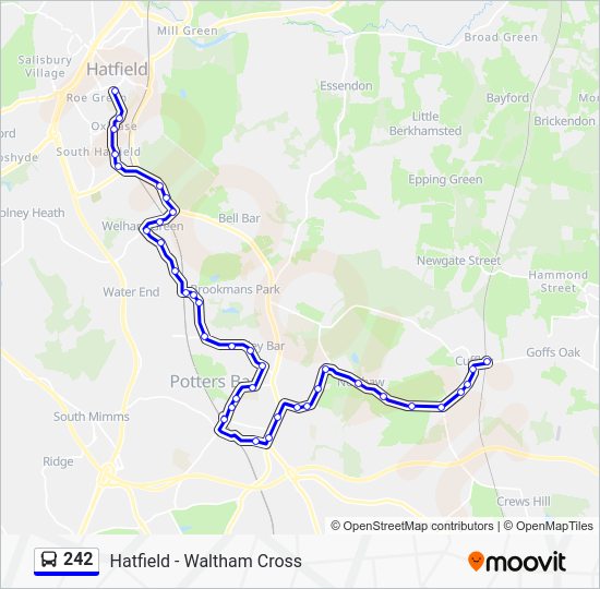 242 Route: Schedules, Stops & Maps - Cuffley (Updated)