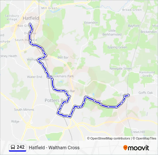 242 Route: Schedules, Stops & Maps - Cuffley (Updated)