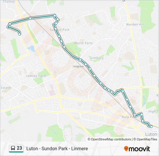 23 Route: Schedules, Stops & Maps - Luton Town Centre (Updated)