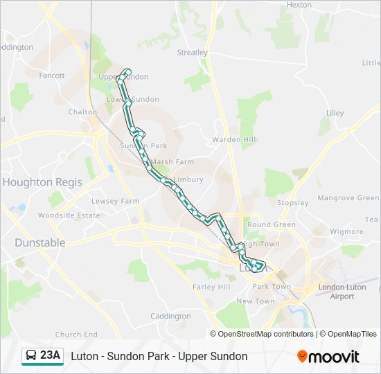 23A Route: Schedules, Stops & Maps - Upper Sundon (Updated)
