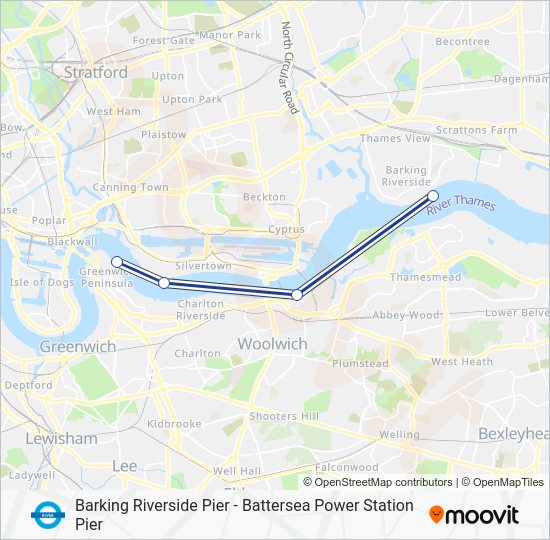 RB1 Route: Schedules, Stops & Maps - Barking Riverside Pier‎→North ...
