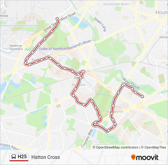 H25 Route: Schedules, Stops & Maps - Hatton Cross (Updated)