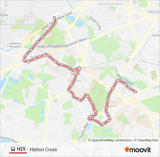 H25 Route: Schedules, Stops & Maps - Hatton Cross (Updated)