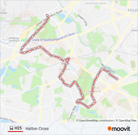 h25 Route: Schedules, Stops & Maps - Hatton Cross (Updated)
