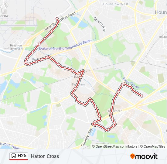 h25 Route: Schedules, Stops & Maps - Hatton Cross (Updated)