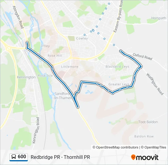 600 Route: Schedules, Stops & Maps - Oxford (Updated)