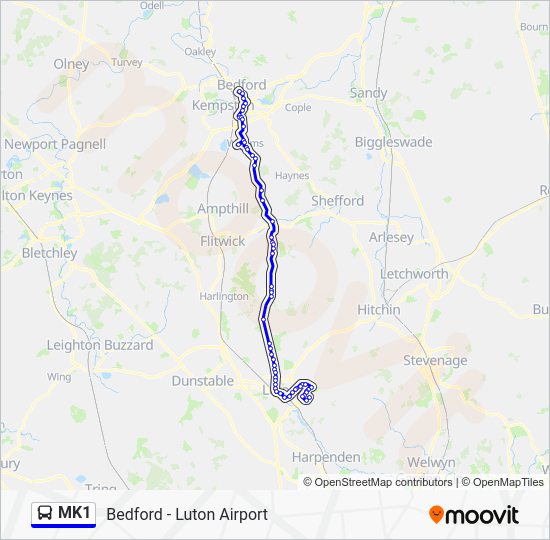 MK1 Route: Schedules, Stops & Maps - Luton Airport (Updated)