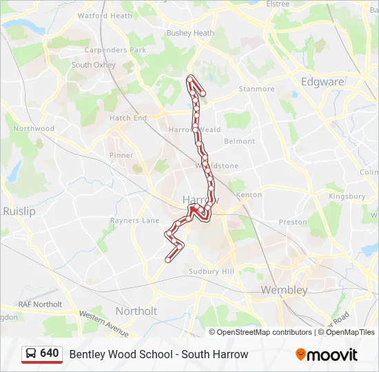 640 Route: Schedules, Stops & Maps - Bentley Wood School (Updated)