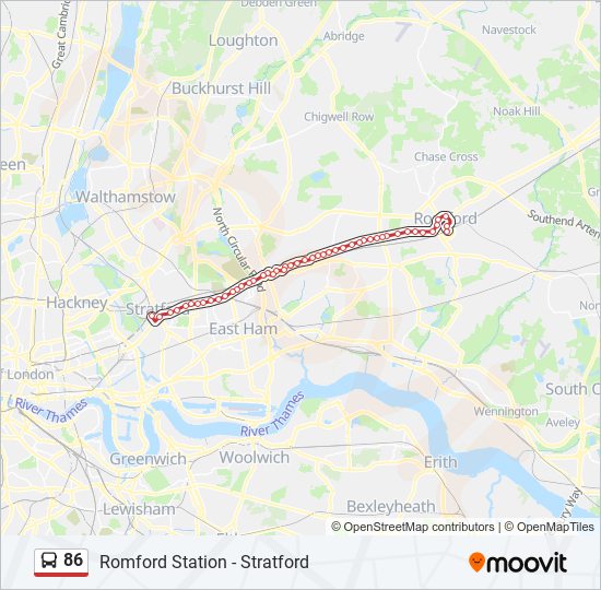 86 Route: Schedules, Stops & Maps - Stratford (Updated)