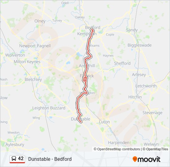 42 Route: Schedules, Stops & Maps - Dunstable (Updated)