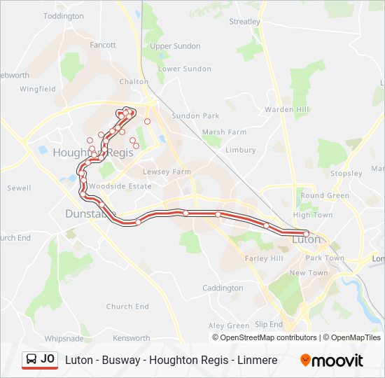 jo Route: Schedules, Stops & Maps - Houghton Regis (Updated)