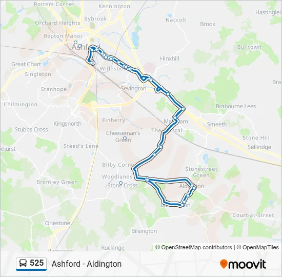 525 Route: Schedules, Stops & Maps - Ashford (Updated)