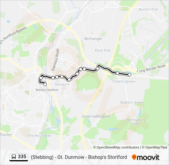 335 Route: Schedules, Stops & Maps - Birchanger (Updated)