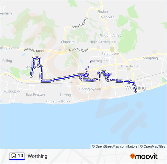 10 Route: Schedules, Stops & Maps - Worthing (Updated)