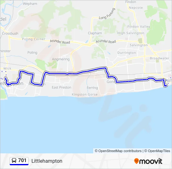 701 Route: Schedules, Stops & Maps - Littlehampton (Updated)