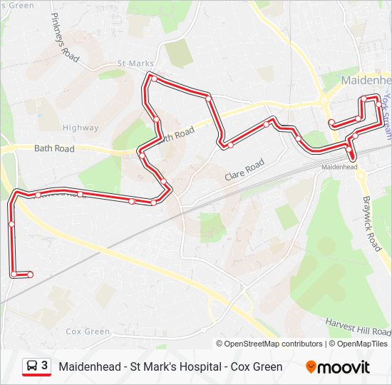 3 Route: Schedules, Stops & Maps - Maidenhead (Updated)