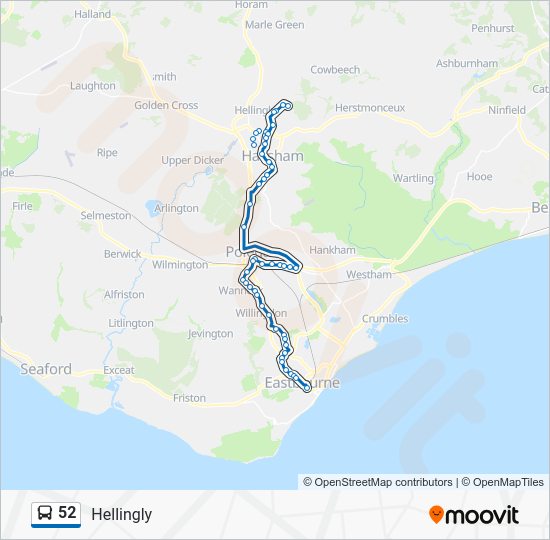 52 Route: Schedules, Stops & Maps - Hellingly (Updated)