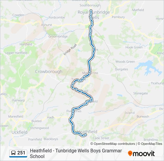 251 Route: Schedules, Stops & Maps - Heathfield (Updated)