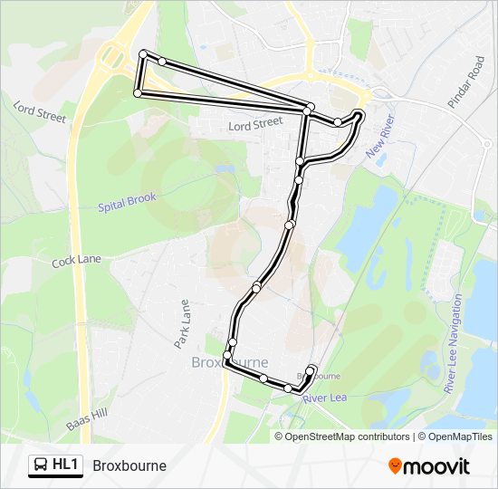 HL1 Route: Schedules, Stops & Maps - Broxbourne (Updated)