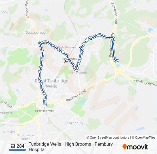 284 Route: Schedules, Stops & Maps - Pembury (Updated)