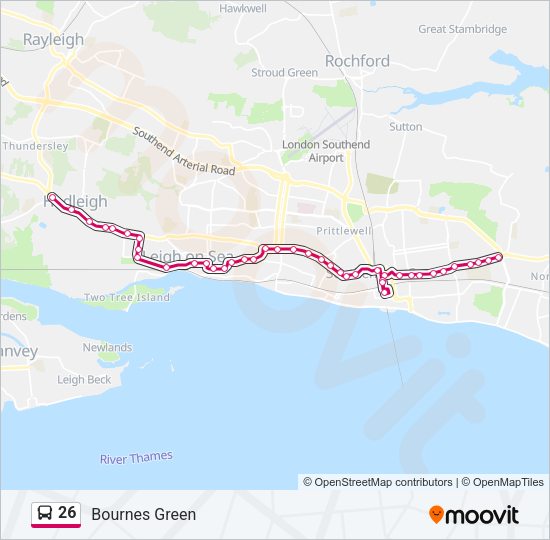 26 Route: Schedules, Stops & Maps - Bournes Green (Updated)