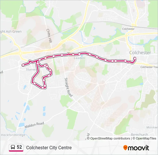 52 Route: Schedules, Stops & Maps - Colchester City Centre (Updated)