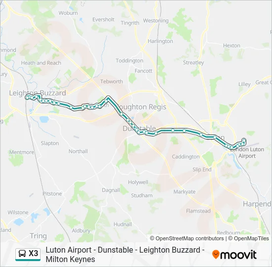 X3 Route: Schedules, Stops & Maps - Leighton Buzzard (Updated)