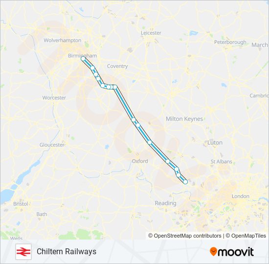 chiltern railways Route: Schedules, Stops & Maps - Birmingham Moor ...